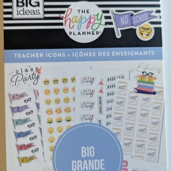 The Happy Planner | Office | Nwt Happy Planner Teacher Icons 737 Pcs ...